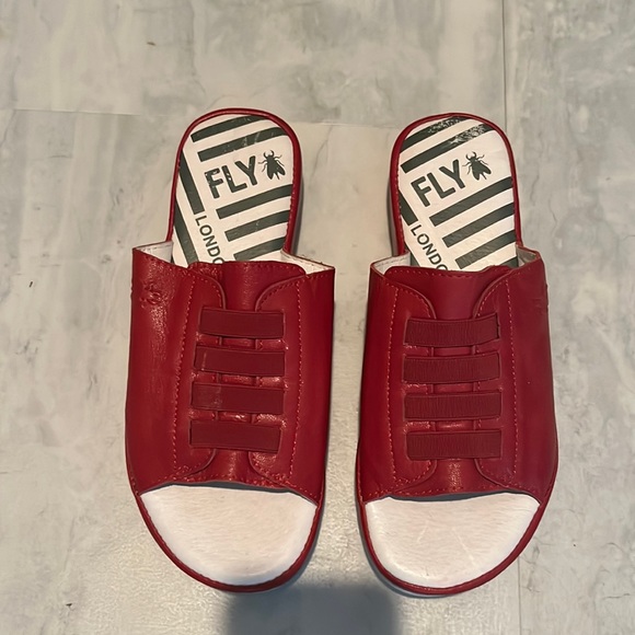 Fly London | Shoes | Fly London Genuine Leather Sandals Slides Red Size ...